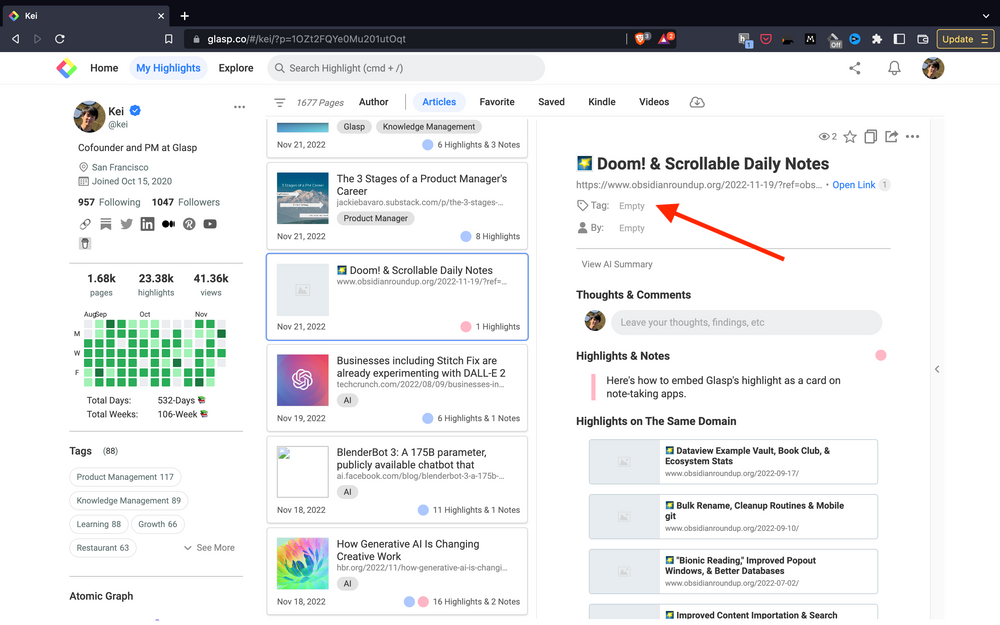 Cómo instalar la extensión del navegador Glasp y comenzar a resaltar